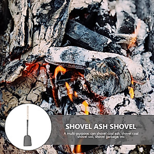 Cabilock Fireplace Shovel Long Wooden Handle Ash Coal Shovel Fireplace Scoop Ash Scoop Gardening Shovel Kitchen Tool