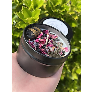 Hekate Dark Moon Goddess Candle | Hecate Witchcraft Pagan Queen of Crossroads Keys Witches Witchcraft Gift Herbal Intention Spell Ritual Altar Devotee Scented Gift