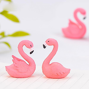 30PCS Flamingo Cake Decorations Flamingo Cake Toppers Mini Flamingo Figurines for Flamingo Party Decor