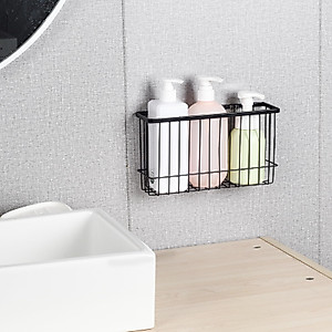 Toplife Wall Door Adhesive Kitchen Wrap Organizer Rack, No Drilling, Black