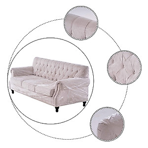 Swanna Plastic Thicker Clear Heavy-Duty Waterproof Sofa/Couch Cover - Protection Against Pets/Dog Clawing, Vinyl Sofa Slipover Furniture Protection for Storage and Moving (Sofa-1 Pack)