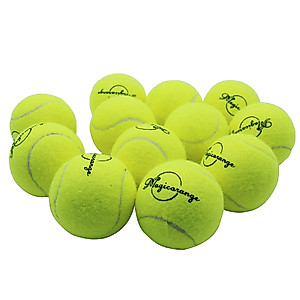Magicorange Tennis Balls, 12 Pack Advanced Training Tennis Balls Practice Balls, Pet Dog Playing Balls, Come with Mesh Bag for Easy Transport, Good for Beginner Training Ball (Green)