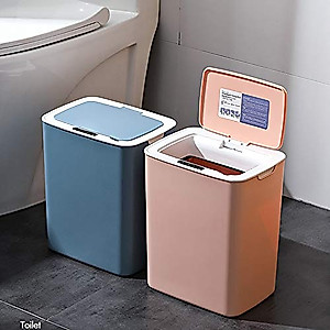Garbage Can Waste bin Sensor Electronic USB Trash can Automatic Trash cans 14L Smart Induction Sensor Automatic Intelligent Waste Bins (Blue, USB Charger)