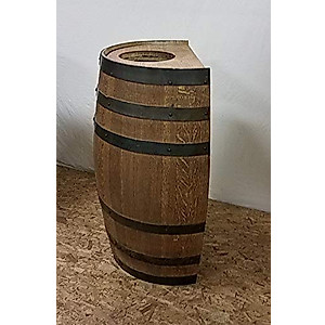 Half Whiskey Barrel Trash Can with Liner