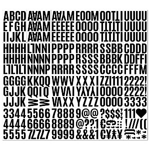 24 Sheets 3000 Pieces 1 inch 12 Colors Self Adhesive Vinyl Letter Number Stickers Kit, Mailbox Numbers Sticker for Mailbox, Alphabet Number Stickers, Decals for Sign, Kitchen,Door, Business, Address
