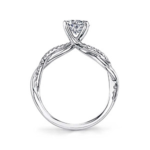 Aihpos Twisted Engagement Rings for Women with 1 Carat Center Moissanite, Princess cut Round Cushion Pear Emerald Cut Moissanite 925 Sterling Silver 10K 14K 18K Gold with Text Engraving