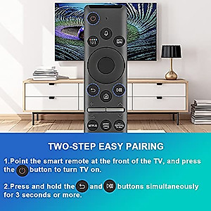 Gvirtue Universal Voice Remote Control for Samsung TV Remote All Samsung LED QLED UHD SUHD HDR LCD HDTV 4K 3D Curved Smart TVs, with Shortcut Buttons for Netflix, Prime Video, Samsung Plus
