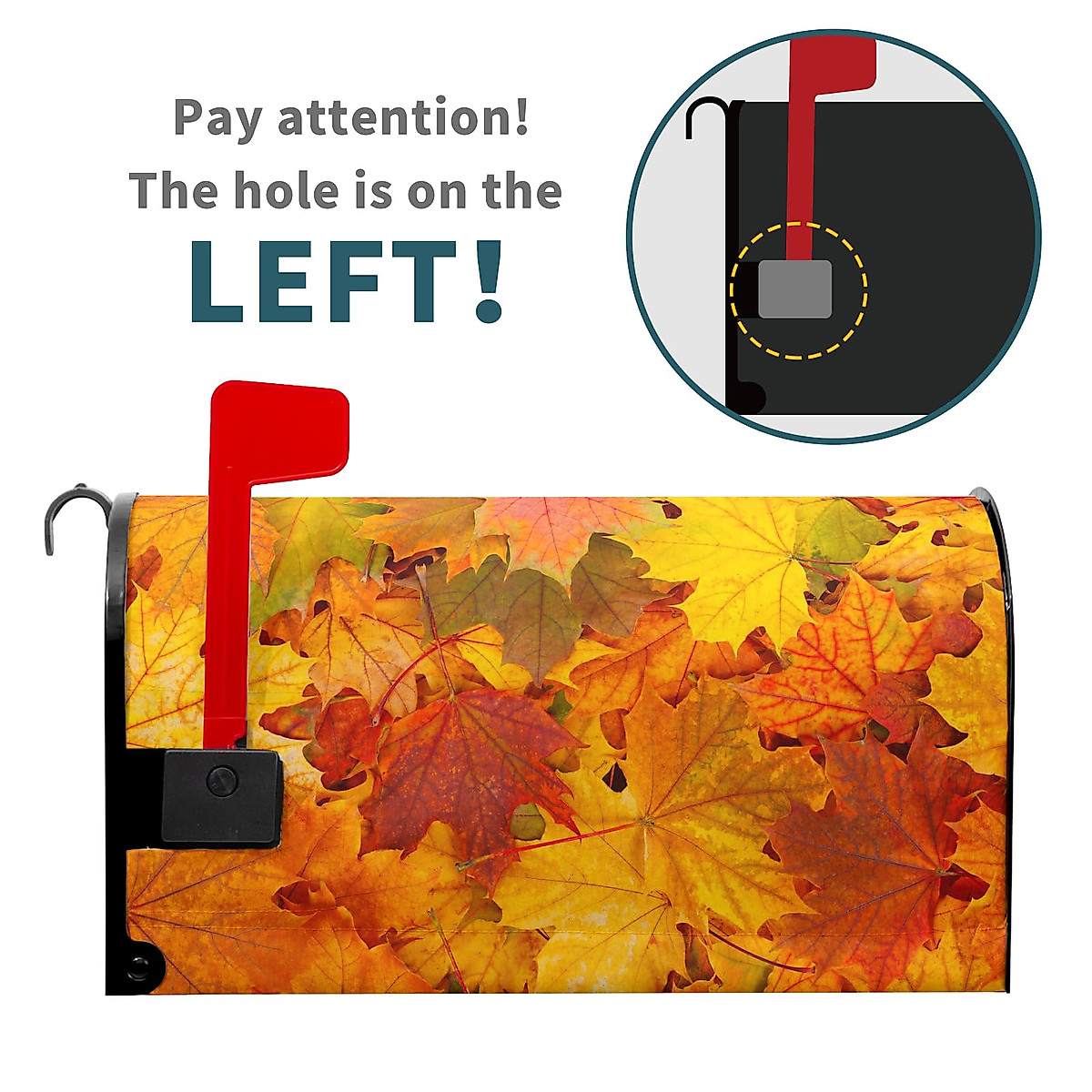 Granbey Fall Maple Leaves Mailbox Cover Magnetic Custom Autumn Decor Colorful Painting Wraps Post Letter Box Decorative for Outside Garden Yard Home Standard Mailbox 18x21 in