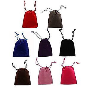 Shukii 50PCS 2" X 3" Velvet Jewelry Bags Small Drawstring Bags Pouches for Jewelry Gift Wedding Favors Candy Bags Party Favors Christmas Mixed Colors (Mixed Colors, 2" X 3")