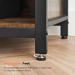 VASAGLE TV Stand for Televisions up to 65 Inch, Entertainment Center, with Adjustable Shelves for Living Room, Bedroom, 57.9 x 15.7 x 23.6 Inches, Rustic Brown + Black