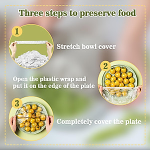 Sukh 100PCS Bowl Covers Reusable - Thickend&Sturdy Plastic Bowl Cover Elastic Food Covers Stretch Reusable Disposable Food Storage Fresh Keeping Bags Outdoor to Keep Dust Away Outdoor Party Supplies