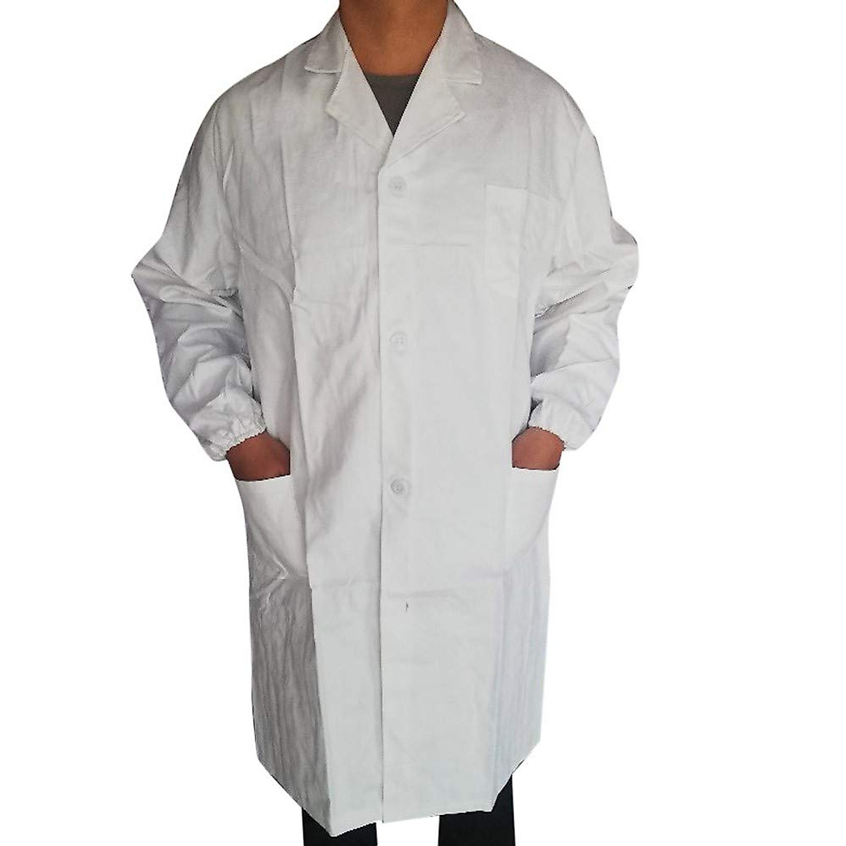kdhgo Women Men Unisex Long Shirts White Outwear Blouse Lab Coat Long Sleeve With Pockets