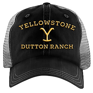 Yellowstone Dutton Ranch Trucker Hat Black Gray