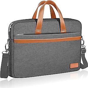 Ferkurn Laptop Bag Case Women Men Computer Bag for HP Envy Pavilion Omen/MSI/LG Gram/Dell Inspiron XPS/Lenovo Thinkpad/ASUS/Acer, Shoulder Messenger Bag Strap Carrying Briefcase, Grey, 15 15.6 Inch