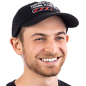 Ann Arbor T-shirt Co. Sarcastic Comment Loading Please Wait Funny Sarcasm Humor for Men Women Baseball Cap Dad Hat Black