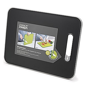 Joseph Joseph Slice & Sharpen Cutting Board with Integrated Knife Sharpener, Large, Black