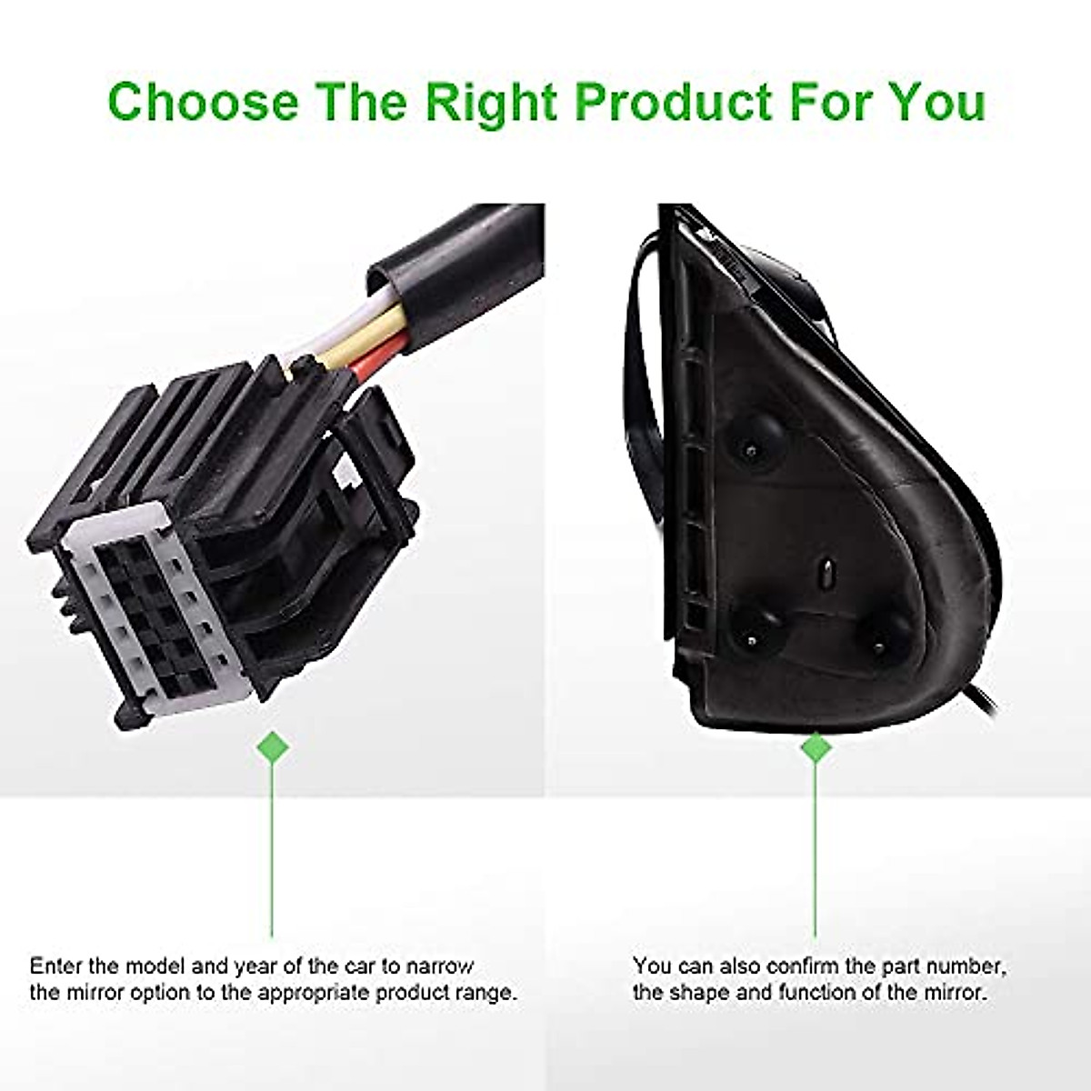 Scitoo Towing Mirrors fit for Chevy for GMC Left Driver Side Automotive Exterior Mirrors fit 2007-2013 for Chevy Silverado for GMC Sierra (07 for new body) with Power Controlling and Heated Features