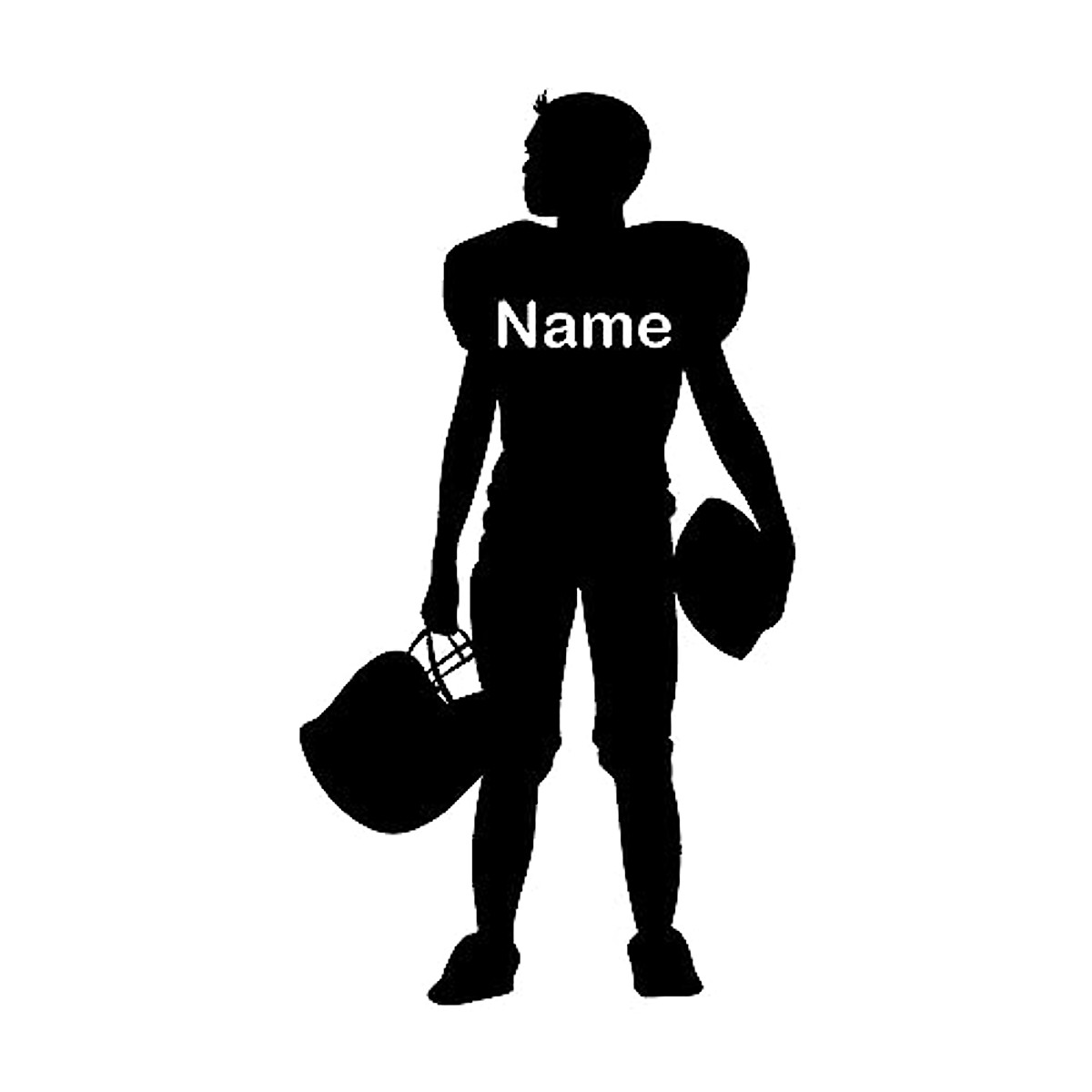 Personalized Football Player Wall Decal for Boys Room - Custom Name Sticker with Number and Sport Decals - Football Room Decor and Vinyl Wall Stickers for Men's Bedroom
