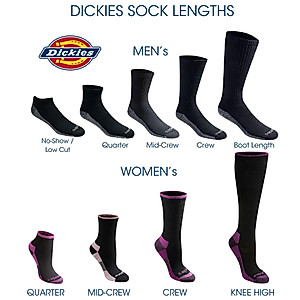 Dickies Men's Dri-Tech Moisture Control No Show Socks, Available in M-XXL (6, 12, Black (6 Pairs), Large