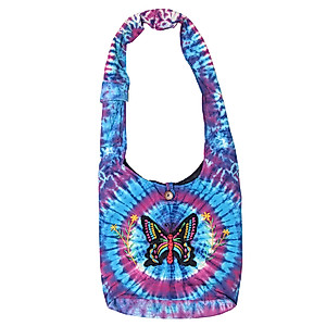 Shangri-La Nook Cotton crossbody Butterfly Gypsy Bag Handmade in Nepal