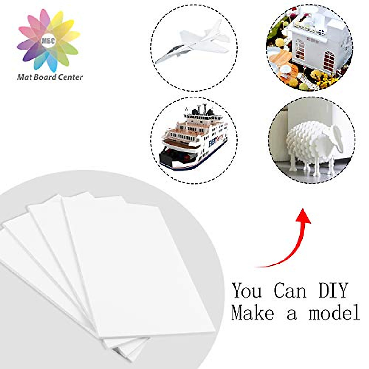 Mat Board Center, Pack of 50 Foam Core Backing Boards, Mounting Board (11x14 - Foam Board, White)