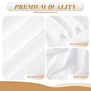 8 Pack White Tablecloth 60 x102 Inch Polyester Table Cloth for 6 Foot Rectangle Tables - 6ft Rectangular Bulk Polyester Fabric Washable Long Table Clothes for Wedding Party Buffet Restaurant Banquet