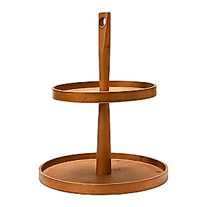 Main + Mesa Wood 2-Tier Decorative Tray, Light Brown