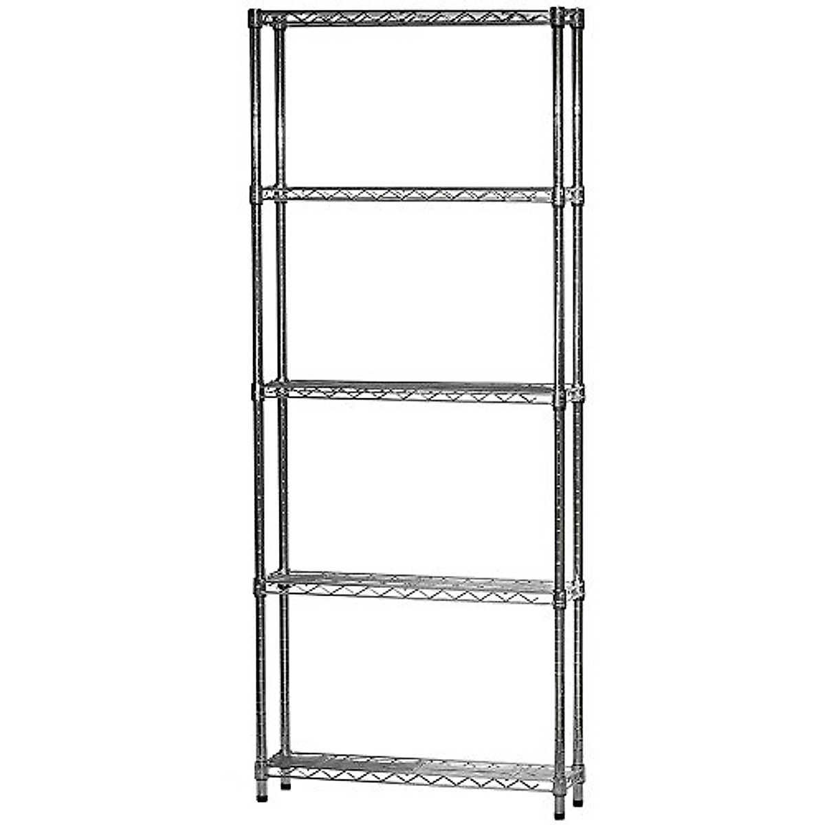 Shelving Inc. 8" d x 24" w x 54" h Chrome Wire Shelving with 5 Tier Shelves, Weight Capacity 800lbs Per Shelf