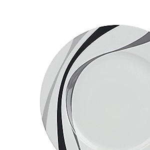 Amazon Basics 18-Piece Kitchen Dinnerware Set, Plates, Dishes, Bowls, Service for 6, Swirl & Non-Stick Cookware Set, Pots, Pans and Utensils - 15-Piece Set