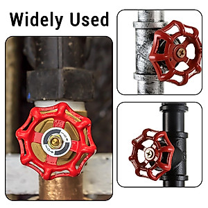 Mozeat Lens 2 Pack Outside Faucet Handles Replacement Faucet Round Wheel Handle Square Stem Hole Hose Bib Handle Cast Iron Water Spigot Handle 9/32inch x 9/32inch (7mm x 7mm)