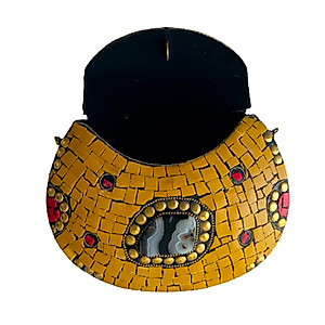 Metal Mosaic Yellow Clutch Bag