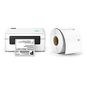 POLONO Shipping Label Printer, 4x6 Thermal Label Printer for Shipping Packages, Commercial Direct Thermal Label Maker, 2.25”x1.25” Direct Thermal Label (1000 Labels, White