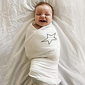 Happiest Baby Swaddle Blanket - Muslin Receiving Blanket for Boys & Girls Made with 100% Organic Cotton - Stripes
