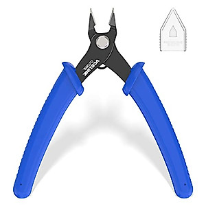 VCELINK Small Wire Cutter Spring-loaded GJ706BL, Precision Flush Cutter Pliers Diagonal Cutters for Electronics, Jewelry Making, Model Craft and 3D Printer, 5-Inch