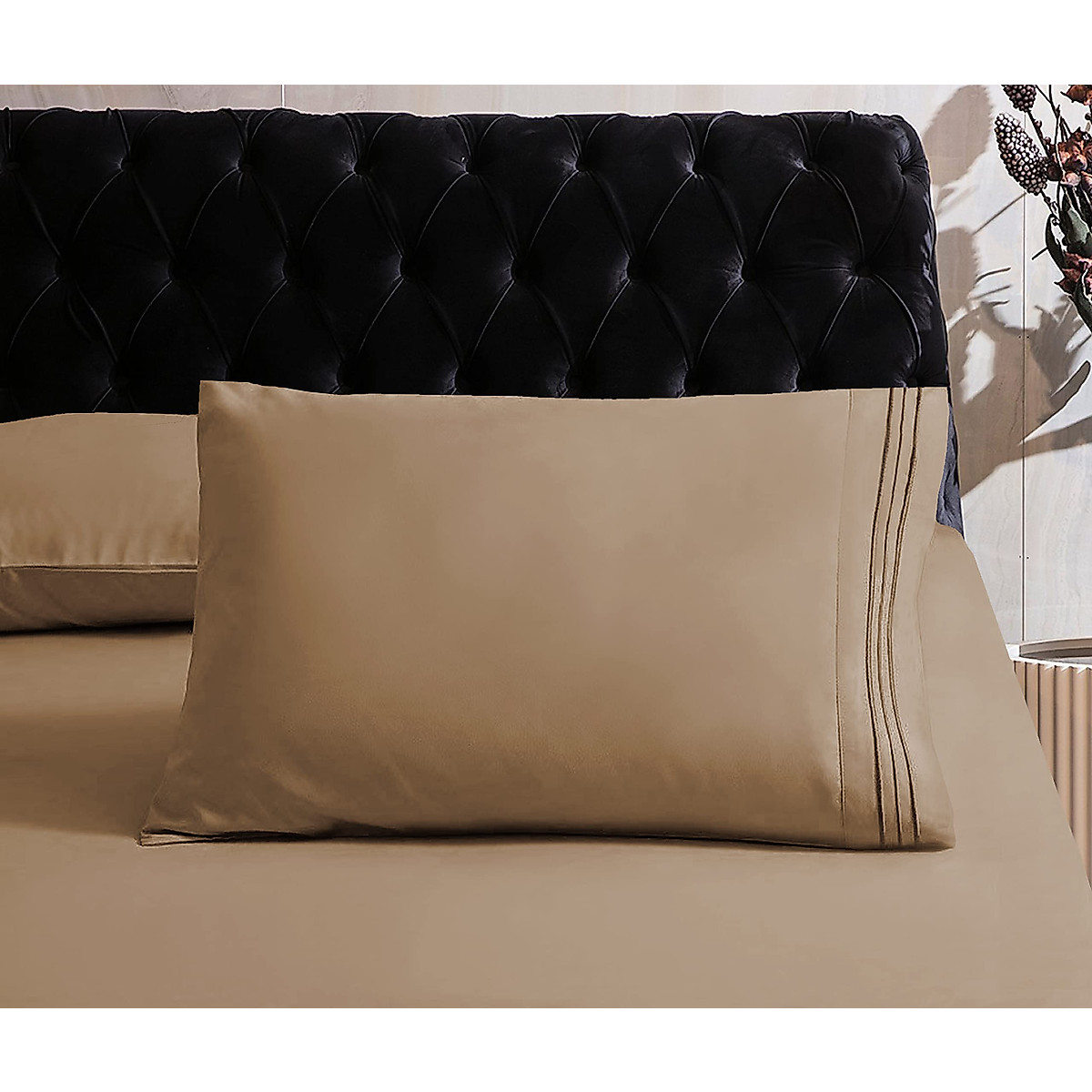 Mocassi Queen Sheet Set - Luxury Hotel 1800 Premier Bedding Sheets & Pillowcases - Ultra Soft Breathable & Cooling Bed Sheets - Deep Pocket - Wrinkle Resistant - 6 Piece Set - Queen, Taupe