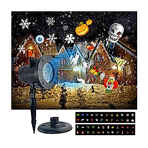 LED Christmas Lights Projector Outdoor - Moving Snowflakes Projector LED Christmas Lights, Waterproof Projector Decorating Stage Light