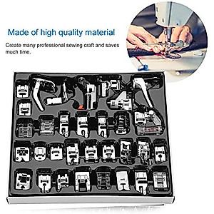 Sewing Machine Presser Foot Feet Kit Set,Fits for Brother, Baby Lock, Singer, Elna, Toyota, New Home, Simplicity, Janome, Kenmore, and White Low Shank Sewing Machine (32pcs)