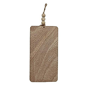 Parisloft Please Remove Your Shoes Wood Wall Plaque with Wooden Bead String Hanger,Cute and Rustic Country Style Home Accessory Gift Sign for Hallway, Entrance or Foyer