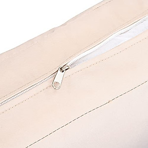 LOKATSE HOME Patio Footstool Outdoor Ottoman with Soft Thick Cushion for Garden Yard Deck Sunroom, Beige