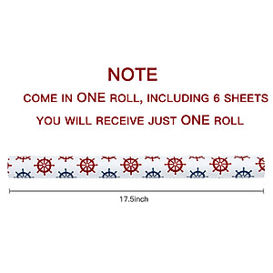 WRAPAHOLIC Wrapping Paper Sheet - Nautical Anchors Blue Design for Birthday, Holiday, Wedding, Baby Shower - 1 Roll Contains 6 Sheets - 17.5 inch X 39.3 inch Per Sheet
