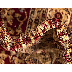 Unique Loom Voyage Collection Traditional Oriental Classic Intricate Design Area Rug (3' 3 x 5' 3 Rectangular, Red/Gold)