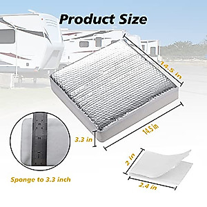 Losrik 2Pack RV Vent Insulator - 14″x14″x3″ RV Skylight Cover with Reflective Surface, Camper Skylight Shade Thick Insulating Foam Instant Energy Savings for Travel Trailers