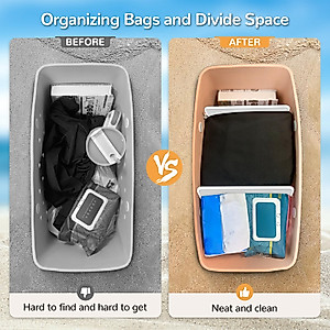 EXQUILEG 2PCS Divider Tray Fit for Bogg Bag Original X Large, Accessories Fit for Bogg Bag Inserts Tray for Simply Southern Beach Bag, Organizing your Bag and Divide Space(White)