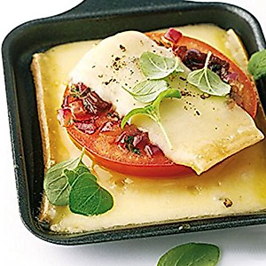 Non-Stick Coated Mini Grill Pan Cheese Melting Accessories for Raclettes Replacement/Additional Raclette Dishes Mini Grill Pan, Square Shape(4PCs)