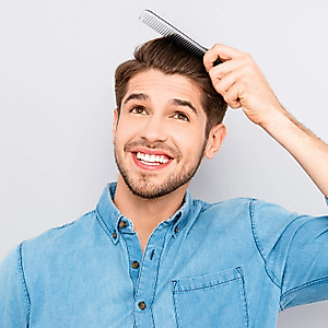 Boao 2 Pieces Metal Tail Combs Stainless Steel Fine Cutting Comb for Hair Styling Cutting(Silver)