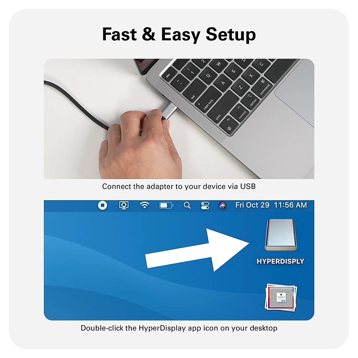 HyperDrive Dual 4K HDMI Adapter for M1/M2 MacBook 2X HDMI, Pass-Through Charging