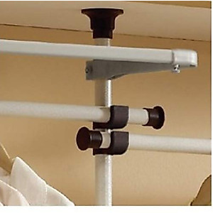 PRINCE HANGER, Deluxe 4 Tier & Shelf Clothes Rack with Curtain, Clothing Rack, Closet Organizer, Freestanding, Tension Rod, PHUS-0061, Made in Korea