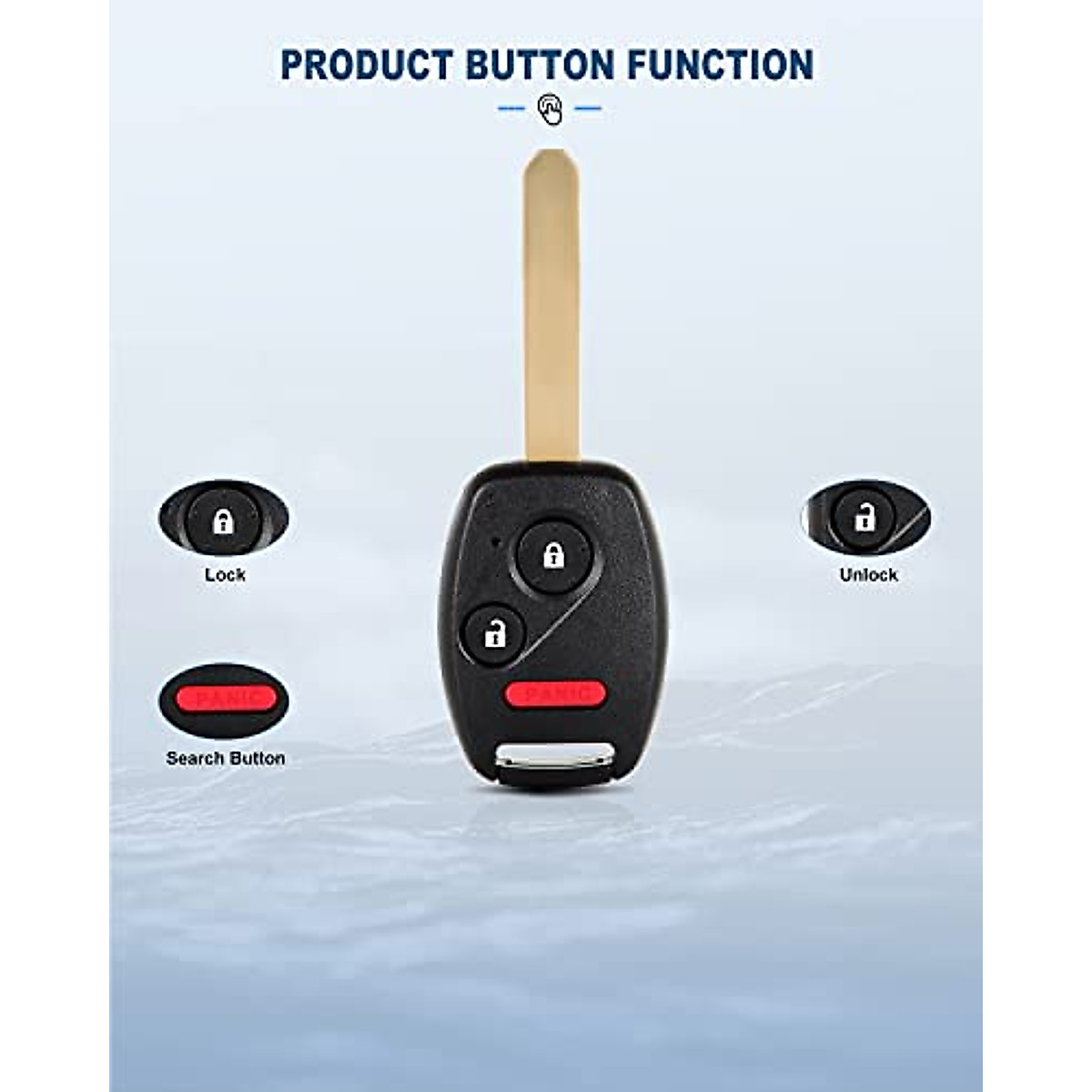 ECCPP Replacement Uncut 433MHz Keyless Entry Remote Key Fob fit for 2005-2008 Honda Pilot CWTWB1U545 (Pack of 1)