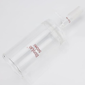 stonylab Glass Buchner Filtering Funnel, Borosilicate Glass Plate Filter Funnel with 9 mm Hose Connection and 24/40 Standard Joint for Filter Test, 500 ml