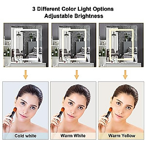 Vanity Desk with LED Light in 3 Colors, Modern Vanity Table with 4 Drawers and 7 Shelves, 3 Lighting Modes Dressing Table with Chair and Sliding Mirror for Bedroom